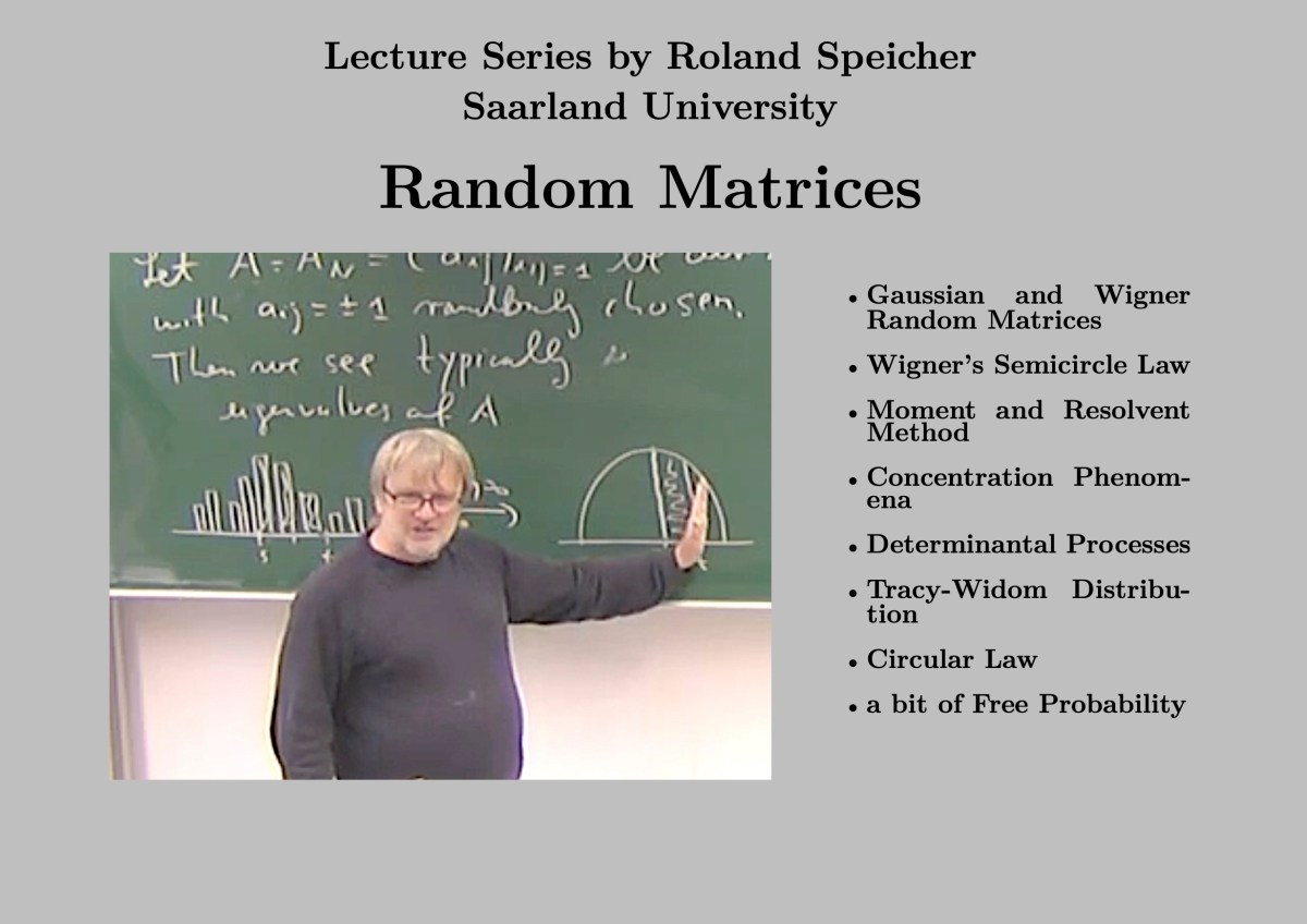Course on “Random Matrices”, winter term 2019/2020 | Free Probability ...